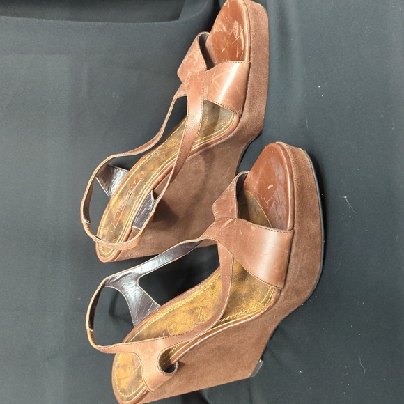 Nine West | Shoes | Brown Wedge Sandals | Poshmark